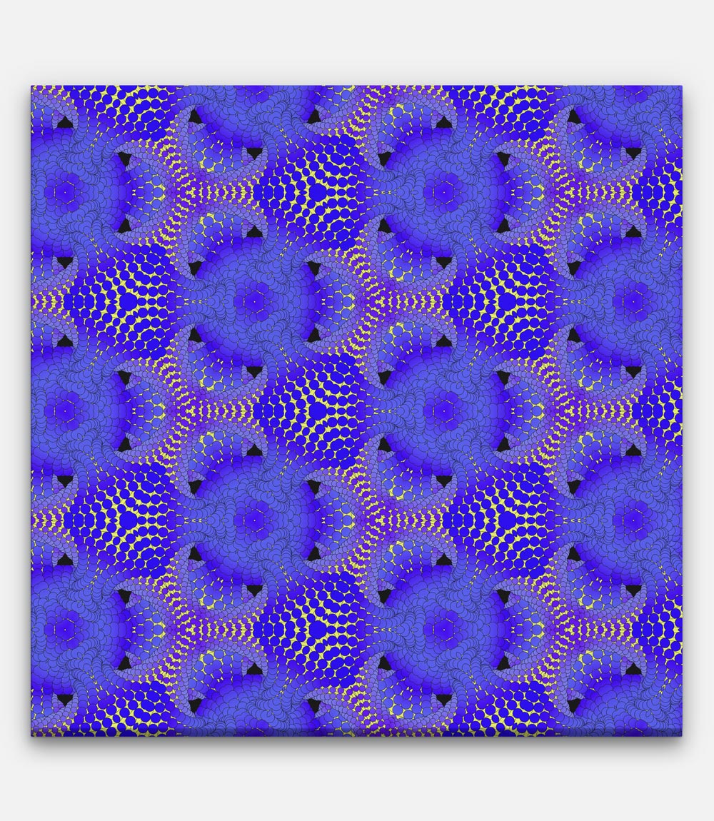 Fibonacci Repeating Pattern Blue and Yellow – Bells Fine Art
